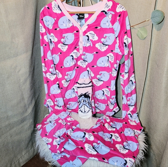 Disney | Intimates & Sleepwear | Disneys Eeyore 3 Pc Pajama Set Womens ...
